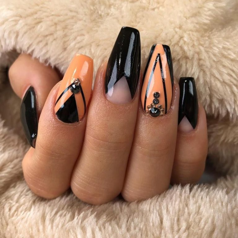 Rhinestone Fall Nails 2023 16 Ideas: Add Sparkle to Your Autumn ...