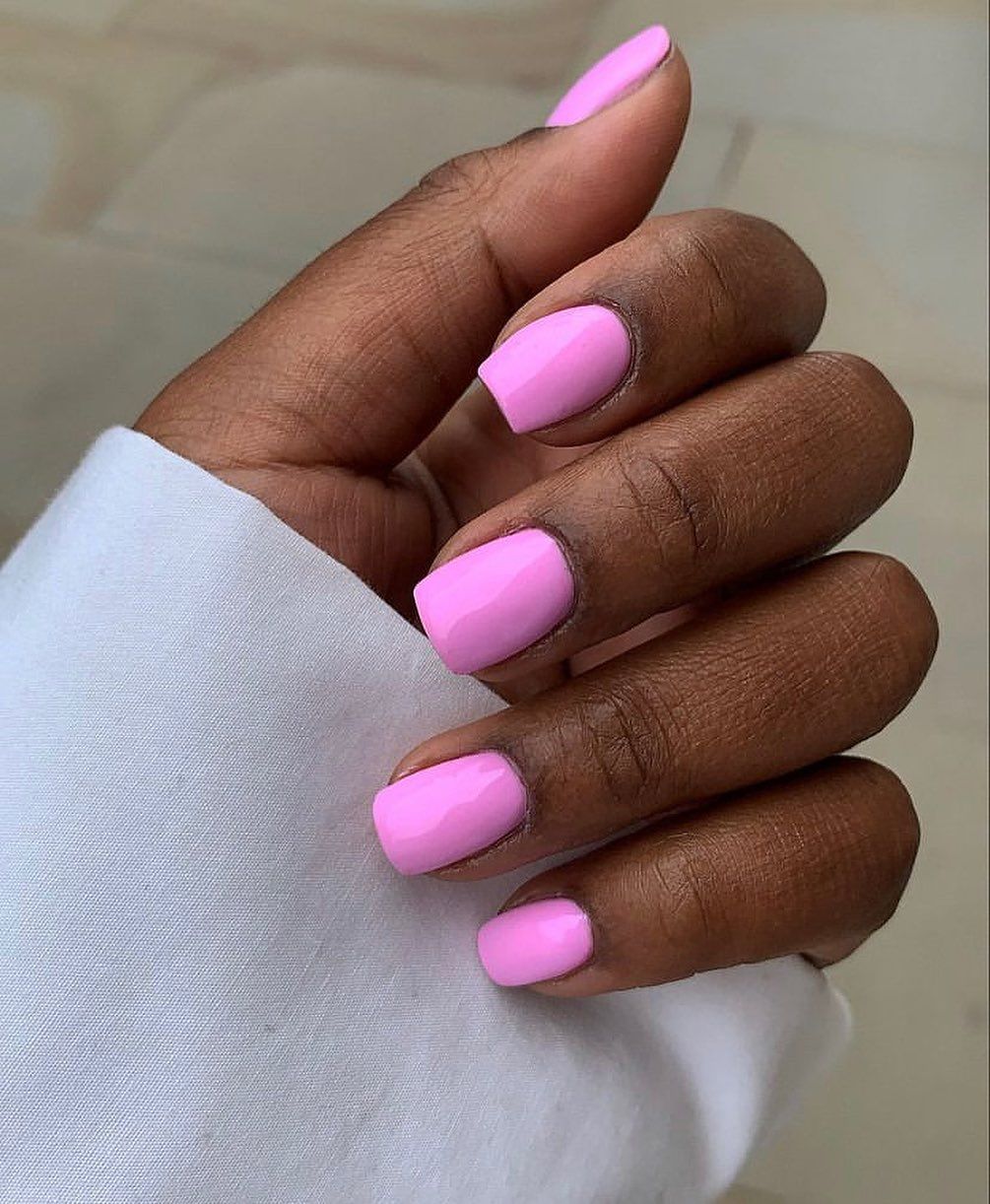 Elegant and Simple: Pastel Pink Short Nail Designs for Dark Skin