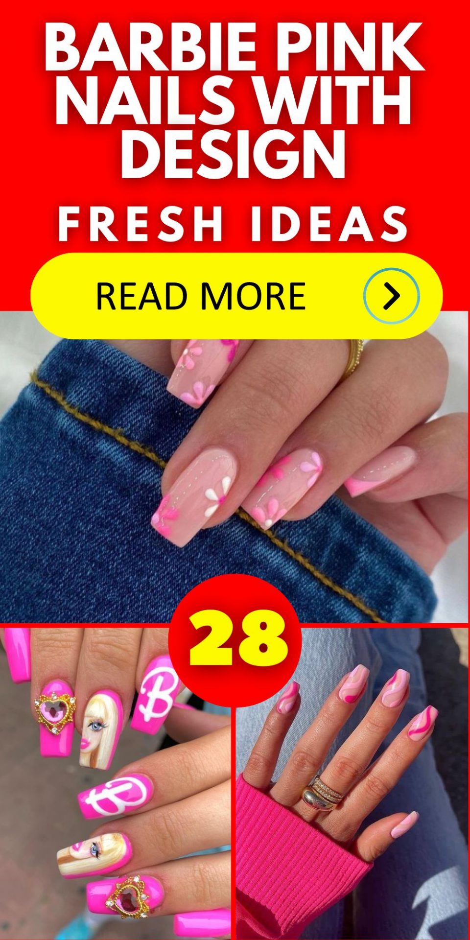 Barbie Pink Nails with Design 28 Ideas: Embrace Your Playful Side ...