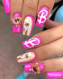 Barbie Pink Nails with Design 28 Ideas: Embrace Your Playful Side ...