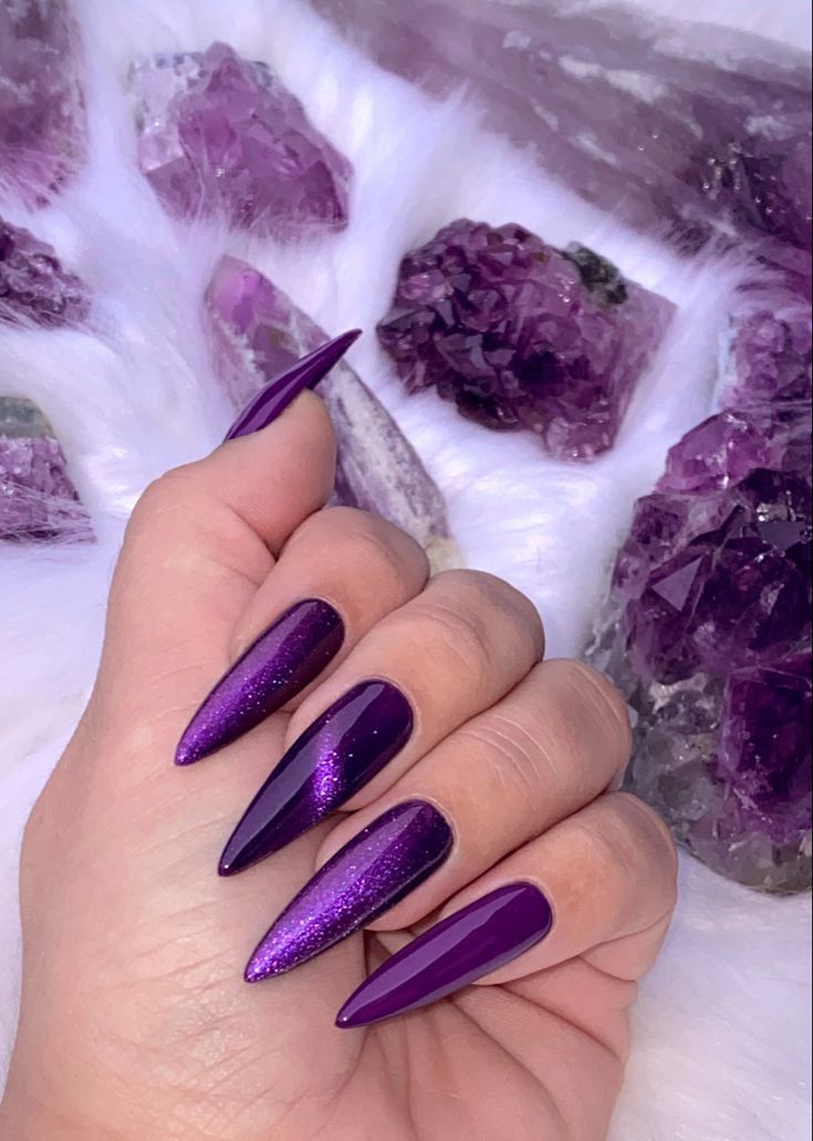 Purple Nails Acrylic 20 Ideas: Nail Your Look with Stunning Shades ...