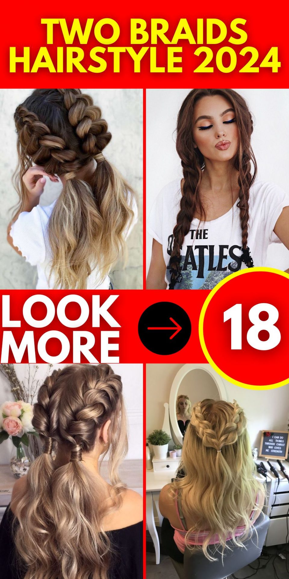 2024 Two Braids Hairstyle Trends: Step Up Your Style with Cute, Easy ...