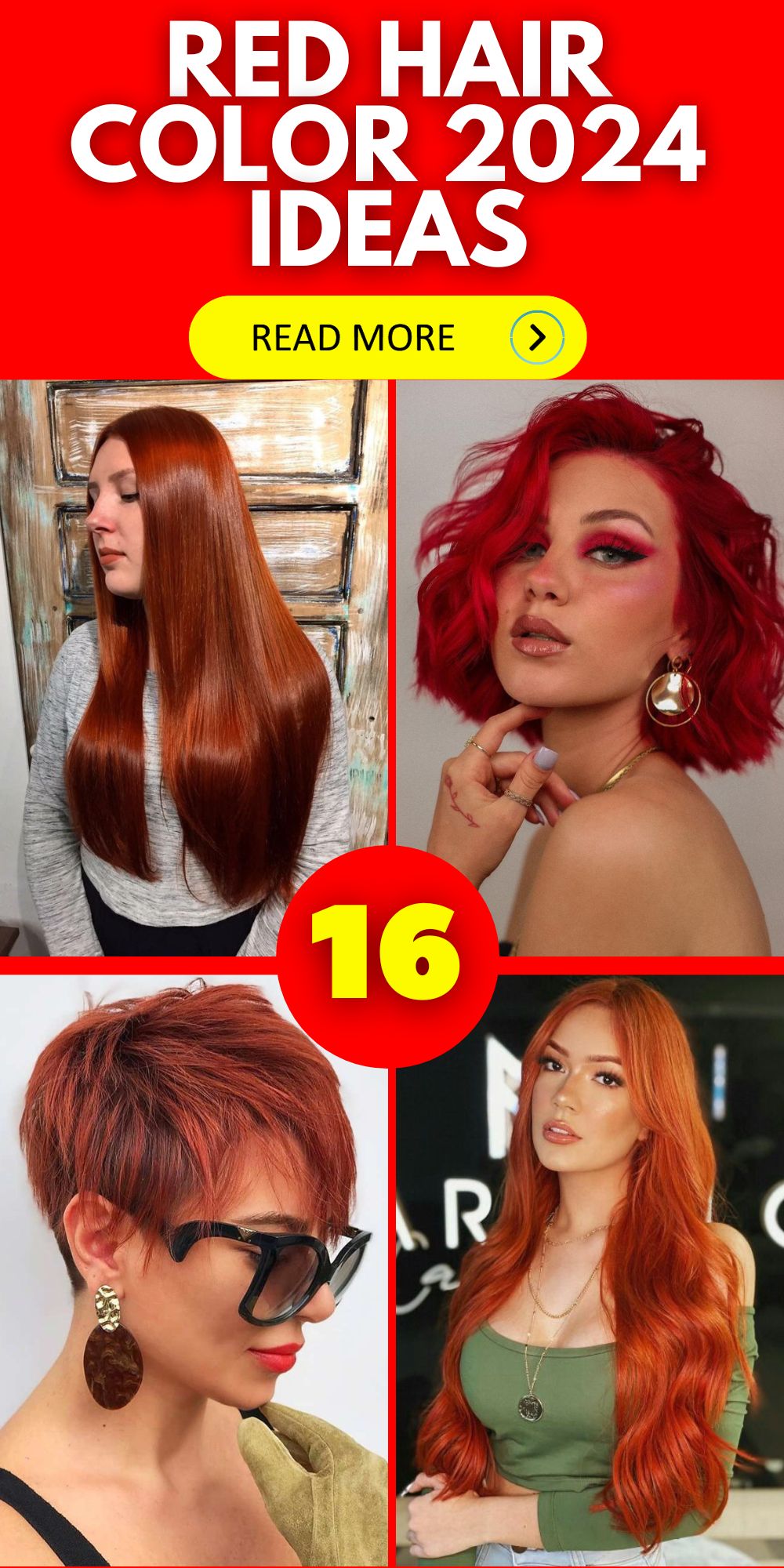 2024 Red Hair Color Guide: Discover Wine, Copper, and Auburn Trend