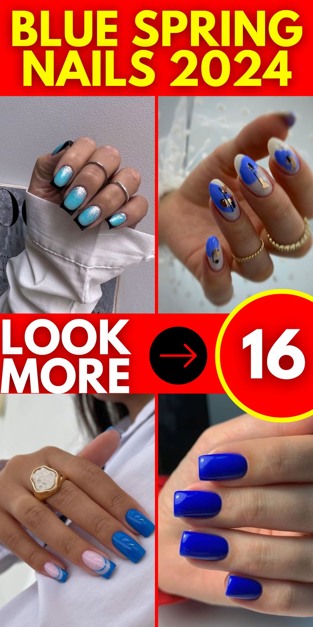 Blue Spring Nails 2024: Explore Light to Navy Blue Acrylic Designs & Ideas