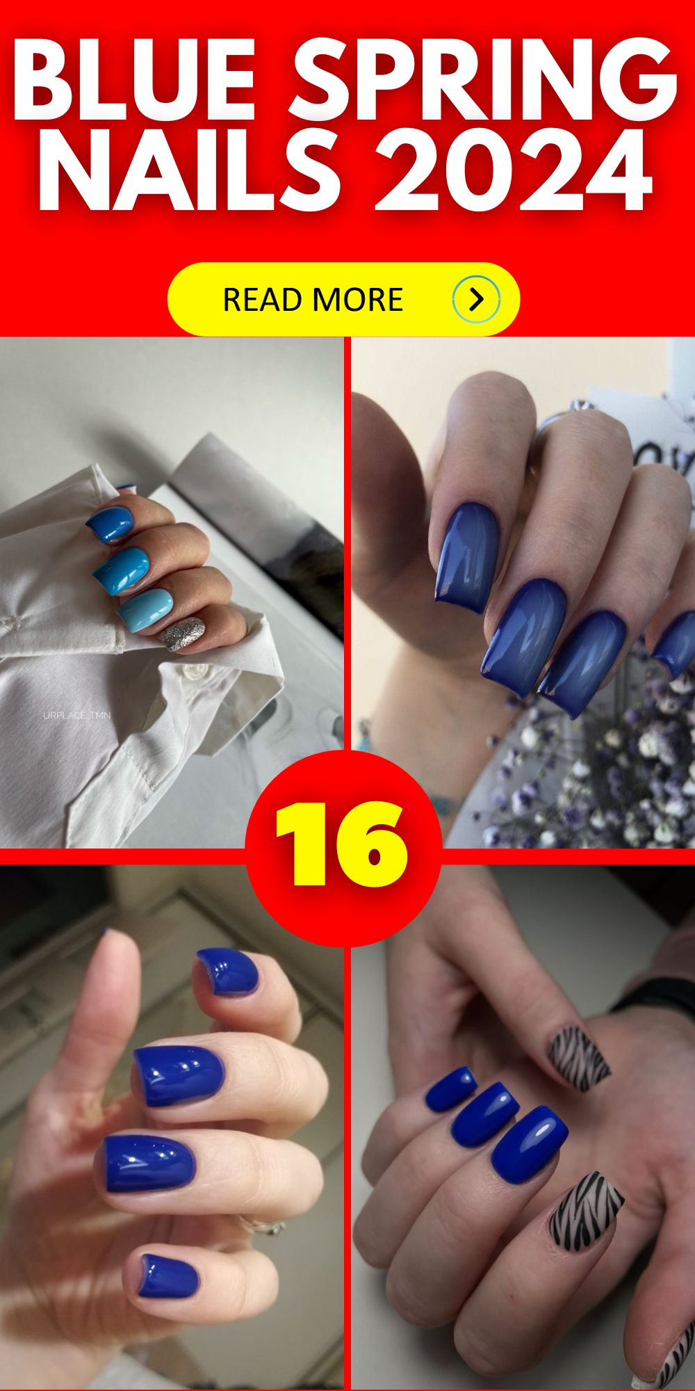 Blue Spring Nails 2024: Explore Light to Navy Blue Acrylic Designs & Ideas