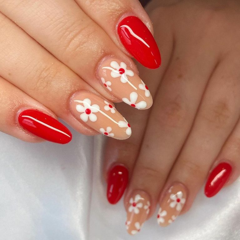 28 Red Summer Shades and Nail Design Ideas: Coral to Cherry, Acrylic ...