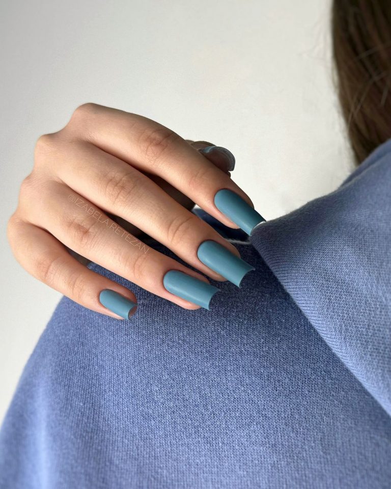 Blue Fall Nails Designs 26 Ideas – Dark, Navy, Royal, Light & Matte Colors