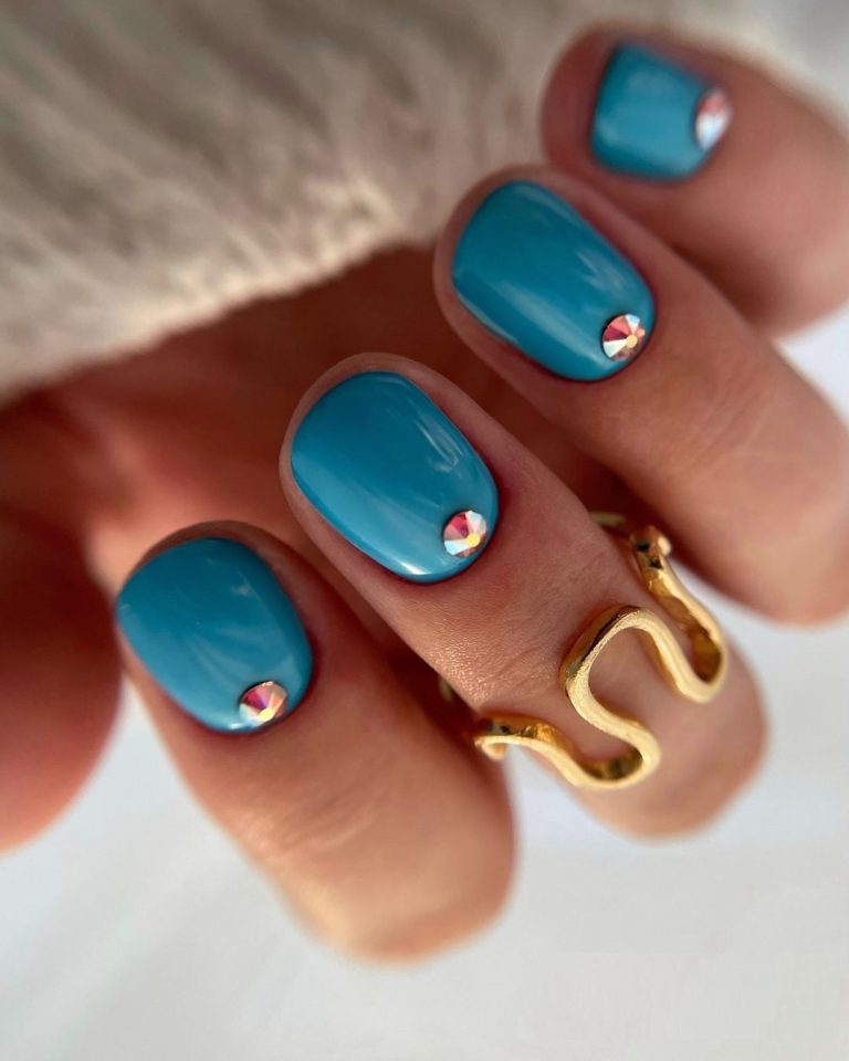 Blue Fall Nails Designs 26 Ideas – Dark, Navy, Royal, Light & Matte Colors