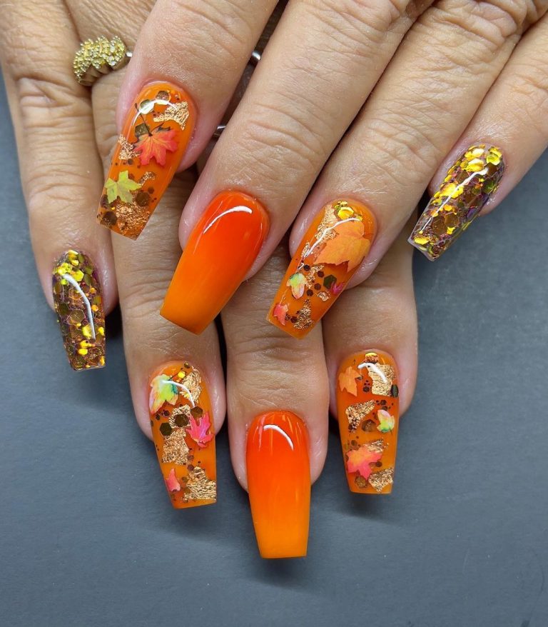 Simple and Stunning Fall Leaf Nail Designs 25 Ideas | Autumn Trends ...