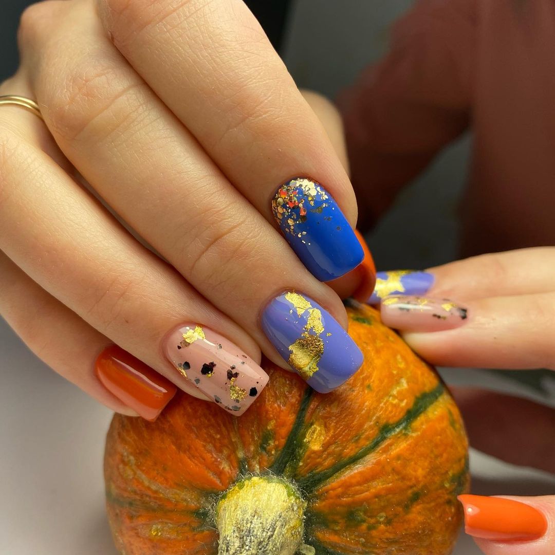 Blue Fall Nails Designs 26 Ideas – Dark, Navy, Royal, Light & Matte Colors