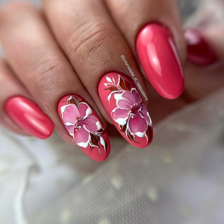 Fall Flower Nail Designs: Simple, Short, Acrylic, and Trendy 27 Ideas