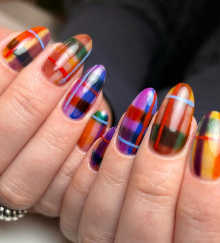 Fall Plaid Nails 2024: 23 Ideas for Cute and Trendy Designs