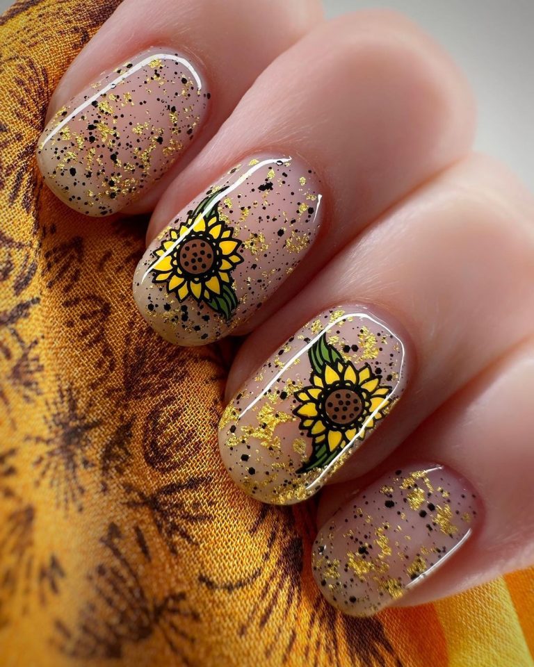 Fall Sunflower Nails 25 Ideas: Cute Designs, Trends, and Acrylic Art