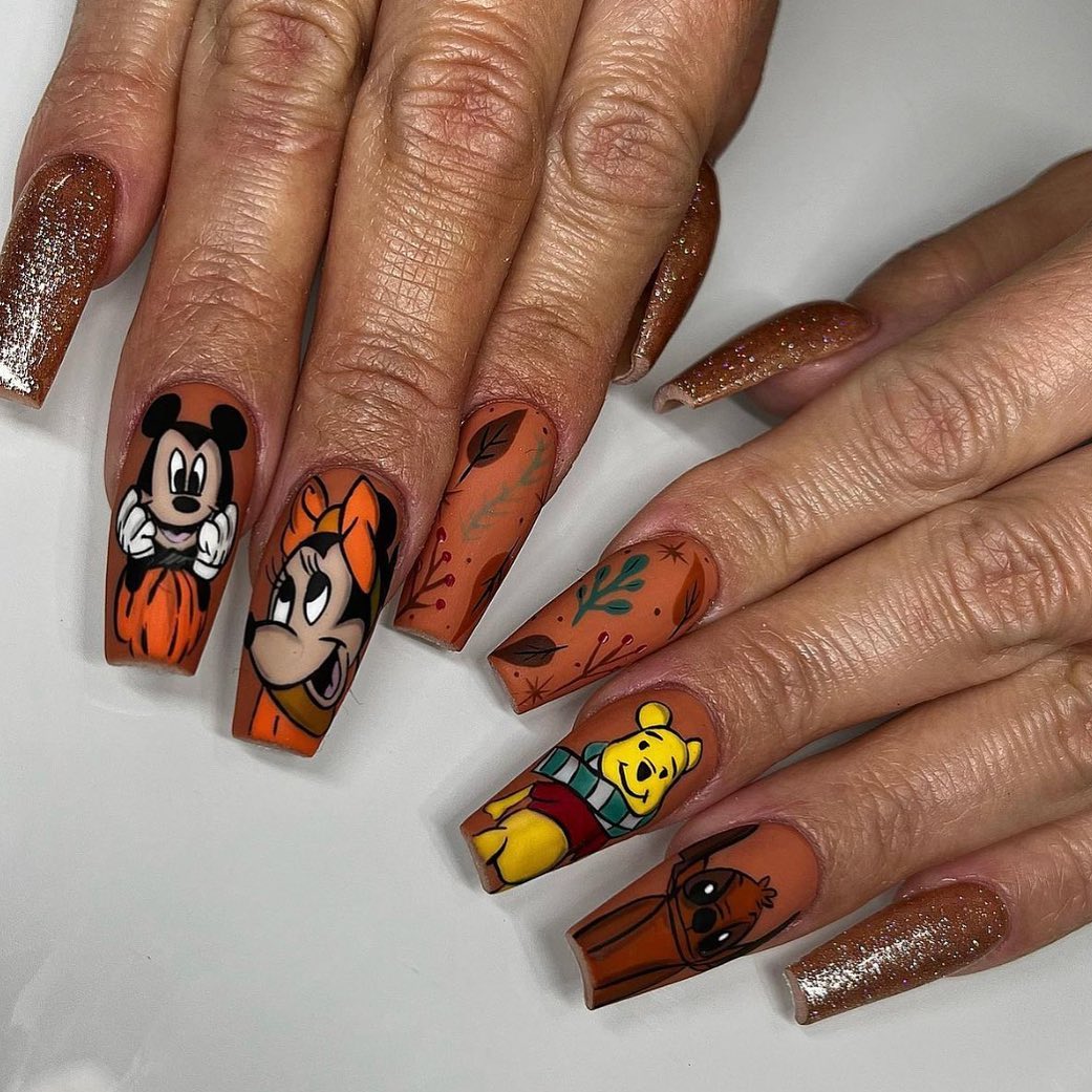 Cute and Trendy Disney Fall Nail Designs 27 Ideas: Simple, Acrylic, and ...
