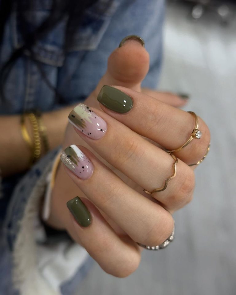 25 Trendy Olive Green Fall Nails Ideas: Acrylic, Designs, and More