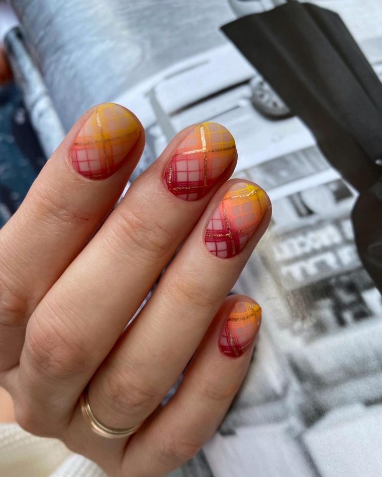 Fall Plaid Nails 2024: 23 Ideas for Cute and Trendy Designs