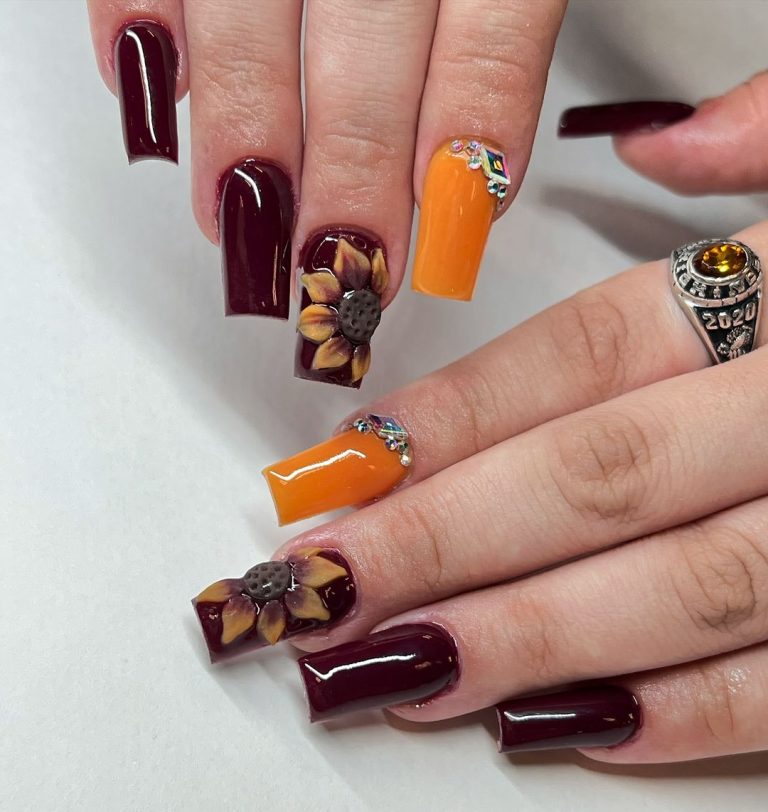 Fall Sunflower Nails 25 Ideas: Cute Designs, Trends, and Acrylic Art