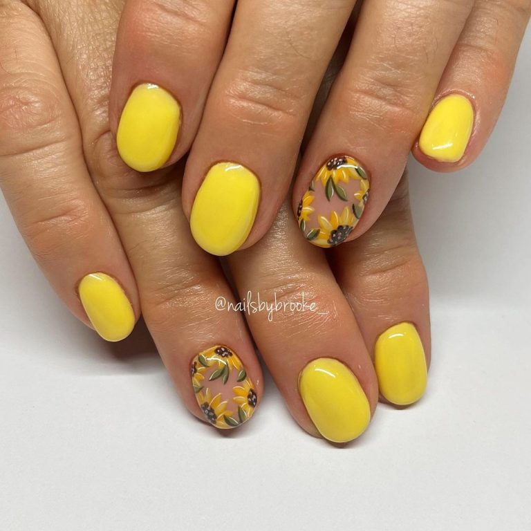 Fall Sunflower Nails 25 Ideas: Cute Designs, Trends, and Acrylic Art