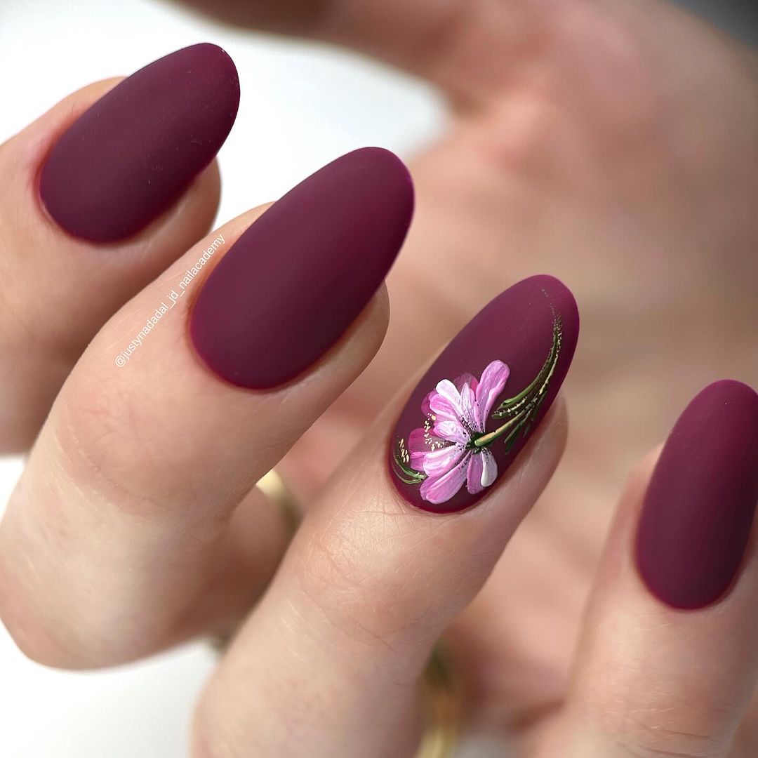 Fall Flower Nail Designs: Simple, Short, Acrylic, and Trendy 27 Ideas
