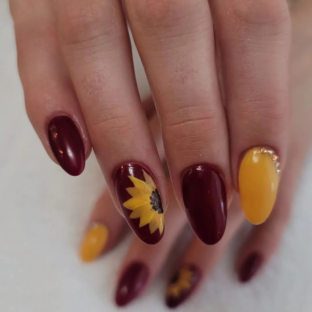 Fall Sunflower Nails 25 Ideas: Cute Designs, Trends, and Acrylic Art