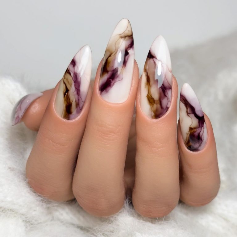 Fall Marble Nails: Trendy Designs and Inspiration for the Season 24 Ideas