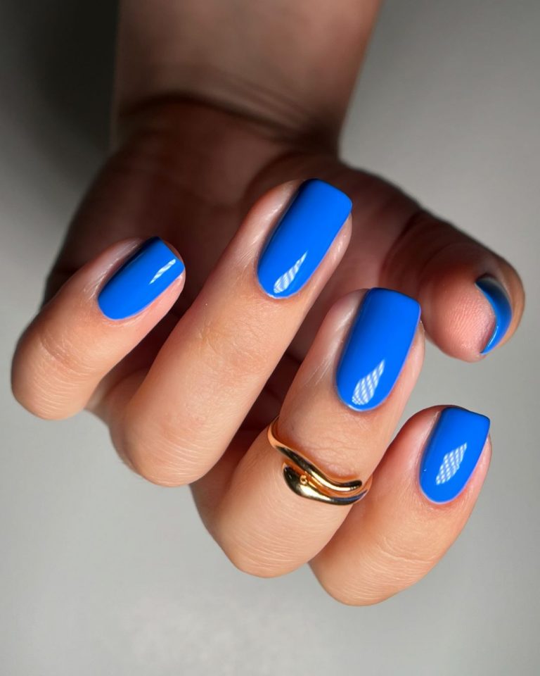 Inspiring Fall Blue Nails 2024: Designs, Colors, and Art 27 Ideas