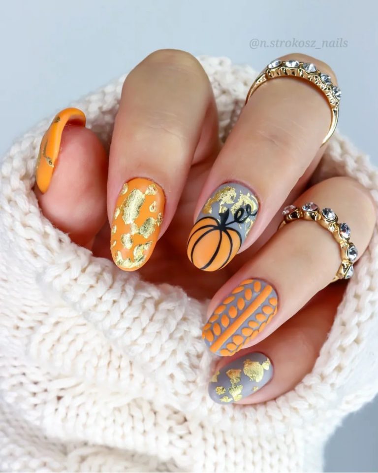 22 Cute Fall Pumpkin Nails 2024 - Ideas, Designs, and Trends for Every ...