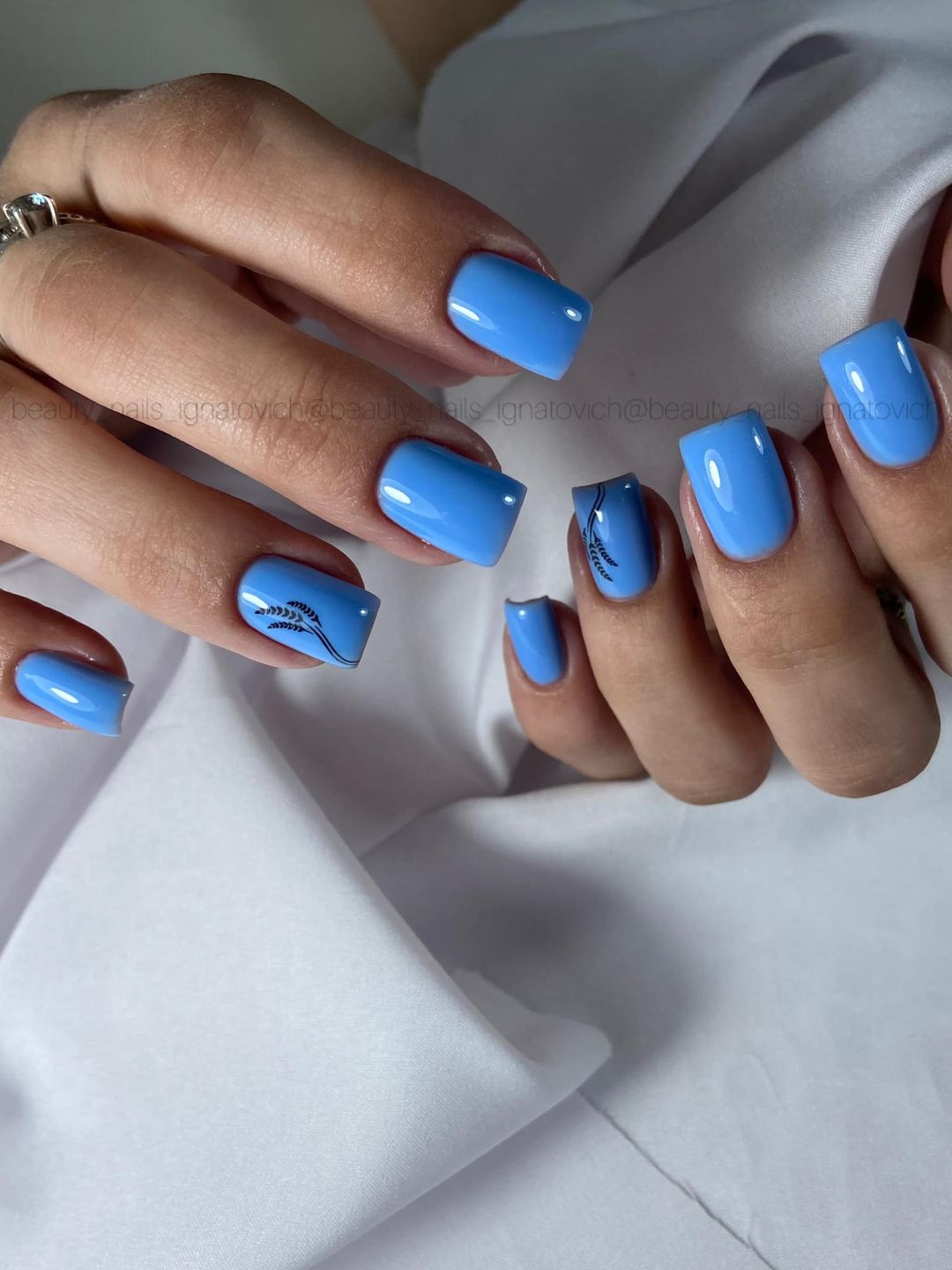 Inspiring Fall Blue Nails 2024: Designs, Colors, and Art 27 Ideas