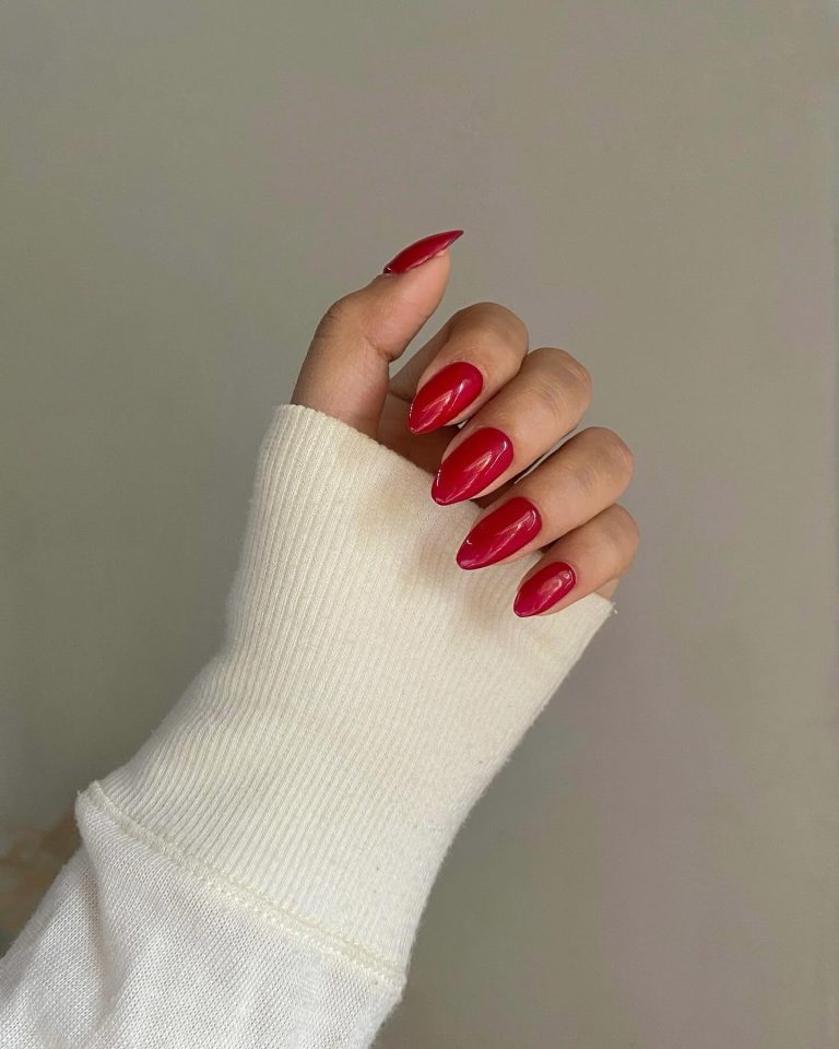21 Stunning Cherry Red Nail Ideas: Designs, Shapes, Bling, Glitter, and ...
