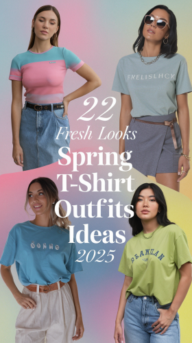Fresh Looks Spring T-Shirt Outfits Ideas 2025 - Stylish & Casual Spring ...