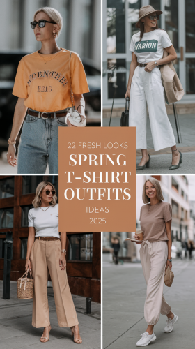 Fresh Looks Spring T-Shirt Outfits Ideas 2025 - Stylish & Casual Spring ...