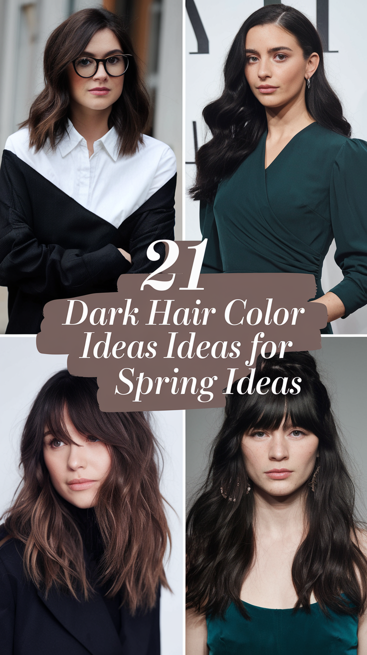 21 Unique Dark Hair Color Ideas for Spring 2025: Balayage, Highlights ...