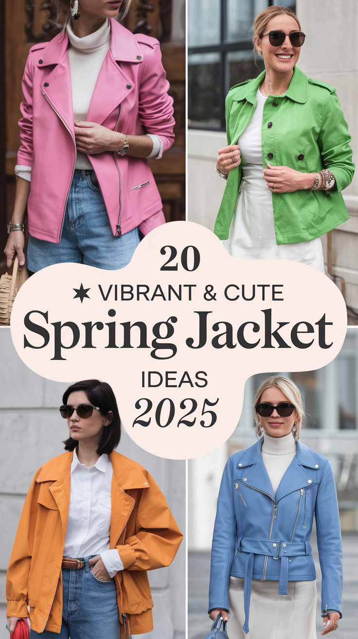 Vibrant & Cute Spring Jacket Ideas 2025: 20 Stylish Women's Outfits for ...