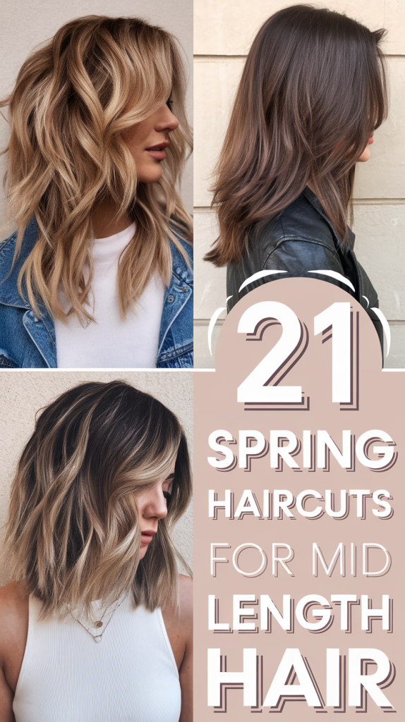 21 Trendy Spring Haircuts for Mid Length Hair 2025: Butterfly, Layered ...
