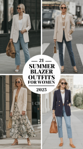 21 Best Summer Blazer Outfits for Women 2025 – Linen, Casual, Crop Top ...
