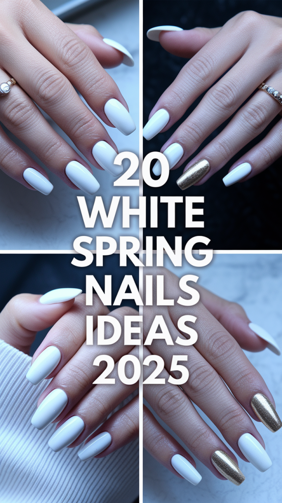 20 White Spring Nails Ideas 2025 – Elegant Acrylic, Almond, Square ...